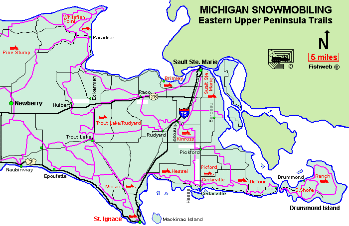 Michigan Snowmobiling EASTERN UPPER PENINSULA Snowmobile Trail Maps ... Michigan Snowmobiling EASTERN UPPER PENINSULA Snowmobile Trail Maps ...