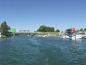 Cheboygan River M-33 Bridge Fishing Boating Inland Waterway Michigan ...