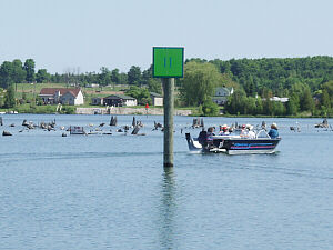 Cheboygan River M-33 Bridge Fishing Boating Inland Waterway Michigan ...