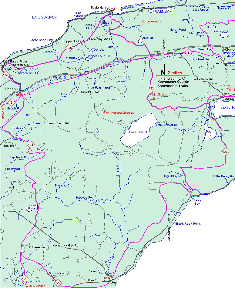 Michigan Snowmobiling Keweenaw Snowmobile Trail Map Michigan Sledhead™