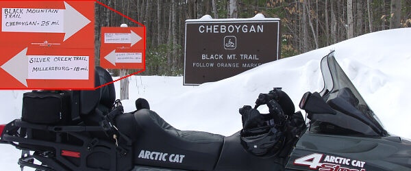 Black Mountain Snowmobile Parking Snowmobiling Cheboygan Trails Map ...